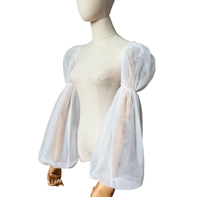 Women Detachable Arm Cover False Sleeves Oversized Tulle Decorative ...