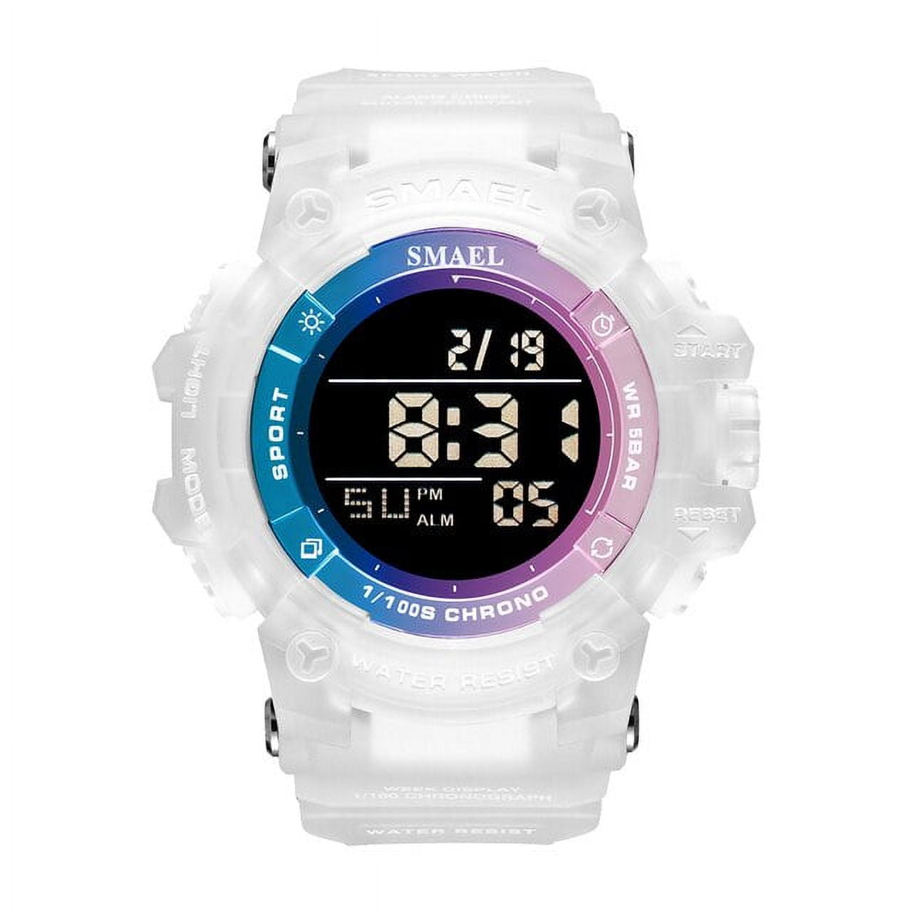 Women Digital Watch White Fashion Clock Alarm Stopwatch Sport Bracelet ...