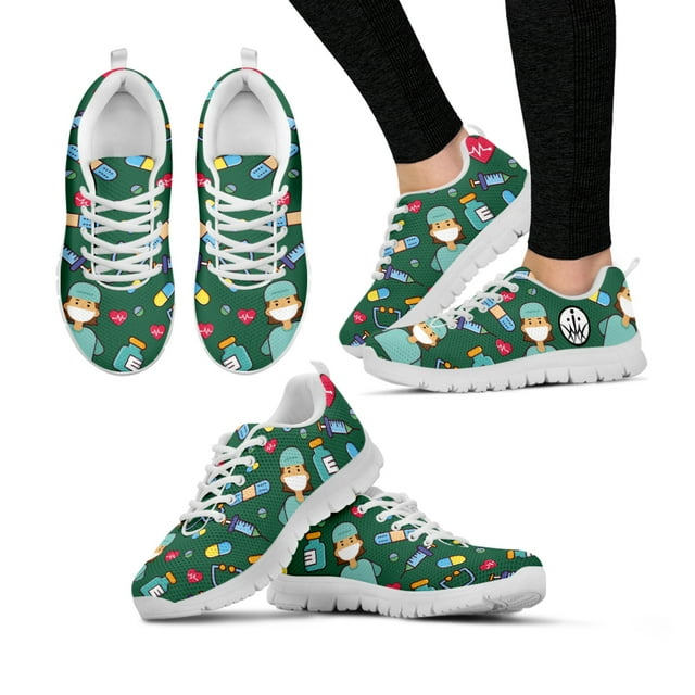 Women Doctor Nurse Sneakers Medical Hospital Print Lightweight Mesh ...