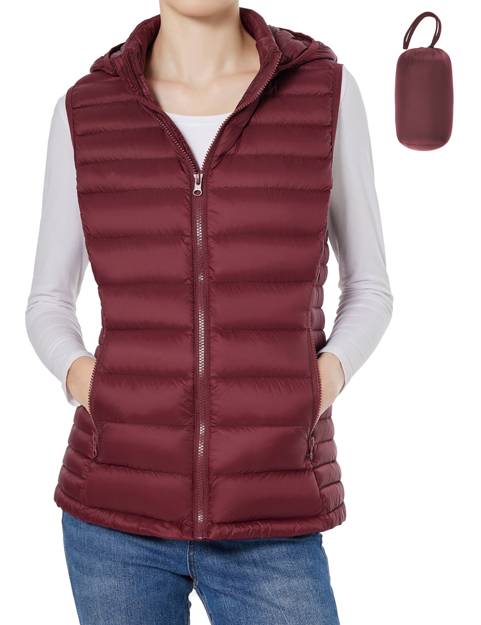 Women's Quilted Lightweight Packable Down Puffer Vest with Detachable ...