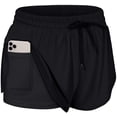 Women Drawstring Waist Athletic Running Shorts with Liner Inner Pocket ...