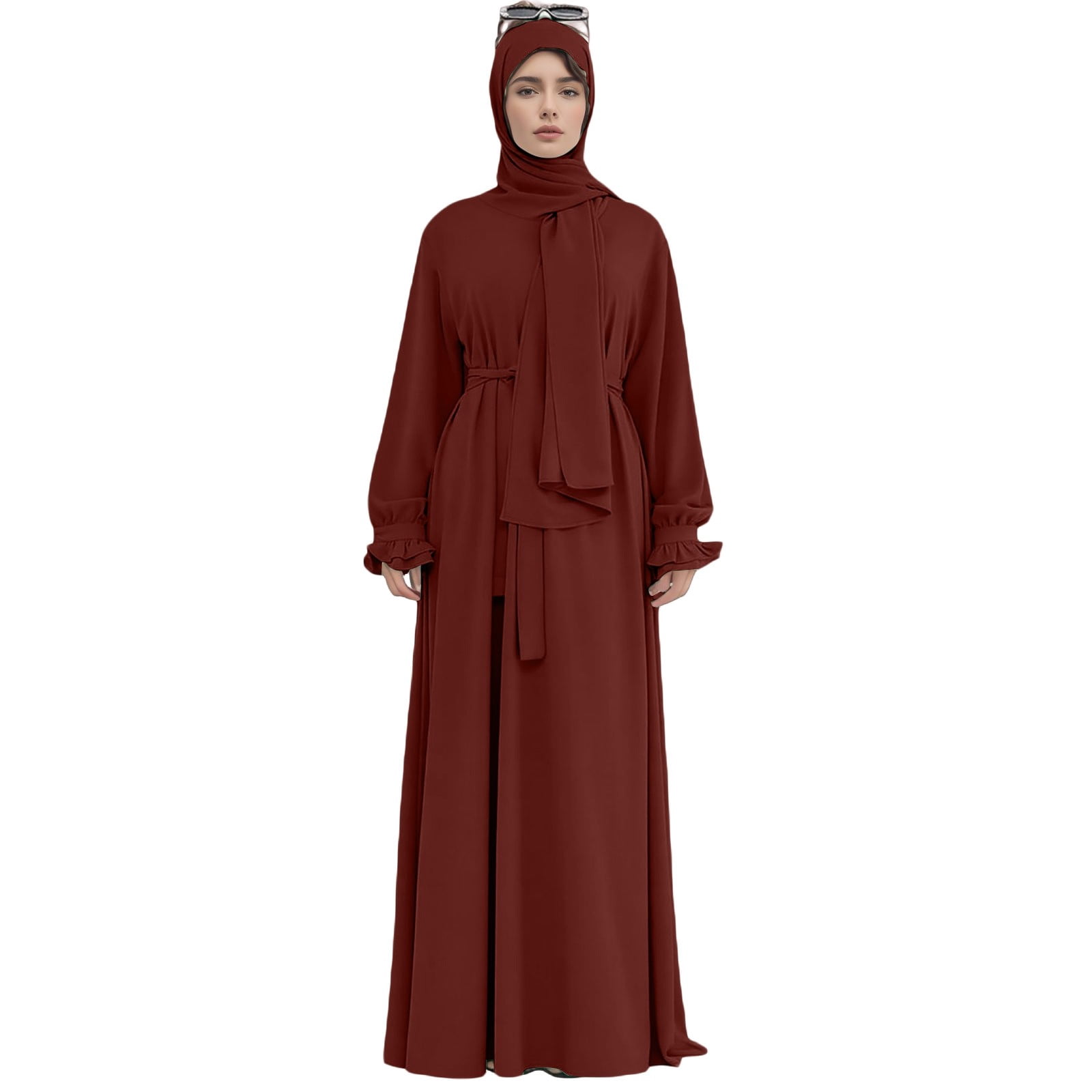 Women Dress Middle East Arabian Robe Islamic Modest Dress with Hijab ...