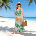 Women Dress Oversize Style Open-Back Design-Palm Leaves Leopard Pattern ...