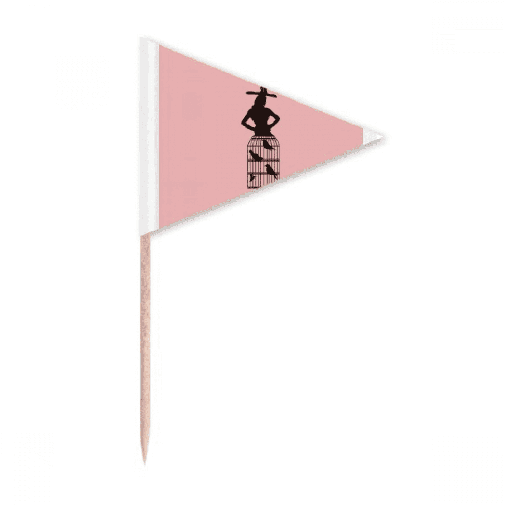 Women Dress Pose Hat Art Deco Fashion Toothpick Triangle Cupcake ...