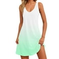 Women Dresses Party Elegant Gradient Print Loose Sleeveless V Neck ...
