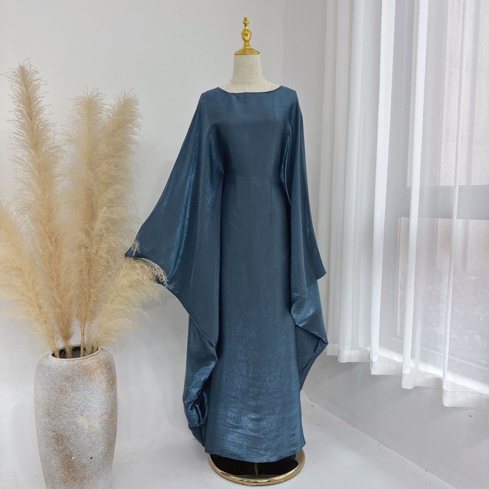 Women Dubai Spring Summer Gathering Party Glitter Cloth Round Neck Belt ...