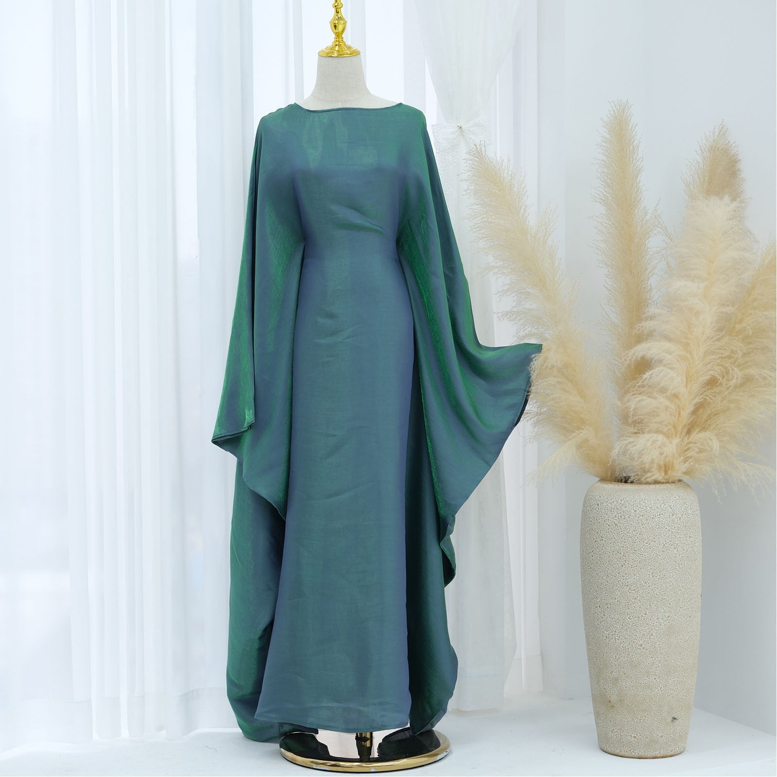 Women Dubai Spring Summer Gathering Party Glitter Cloth Round Neck Belt ...