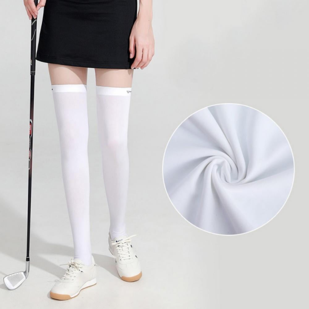 Women Elastic Leg Socks Golf Sun Protection Cool Ice Silk Sport High ...