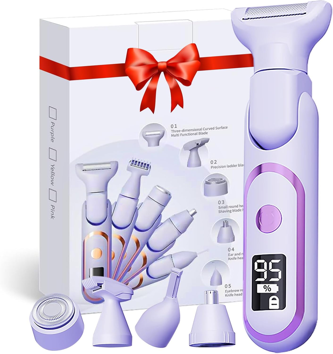 Women Electric Razor,5 in 1 Electric Razor with Detachable Head ...