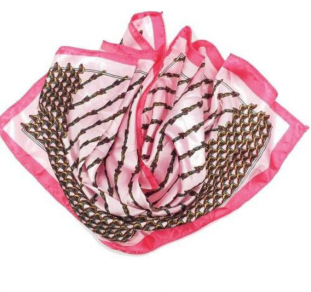 Women Elegant Baby Pink Shackles Pattern Scarf - Walmart.com