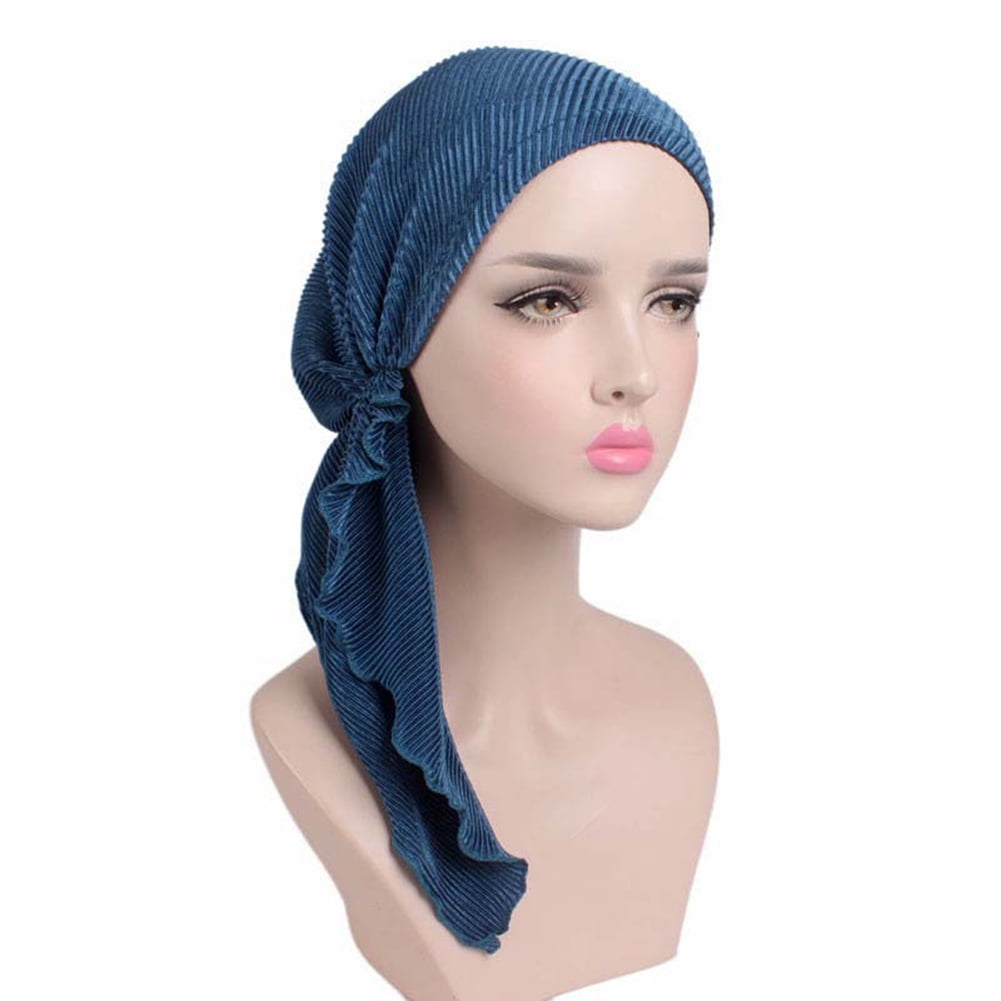 Women Elegant Chemo Cap With Scarfs Cancer Hair Loss Sleep Beanie ...