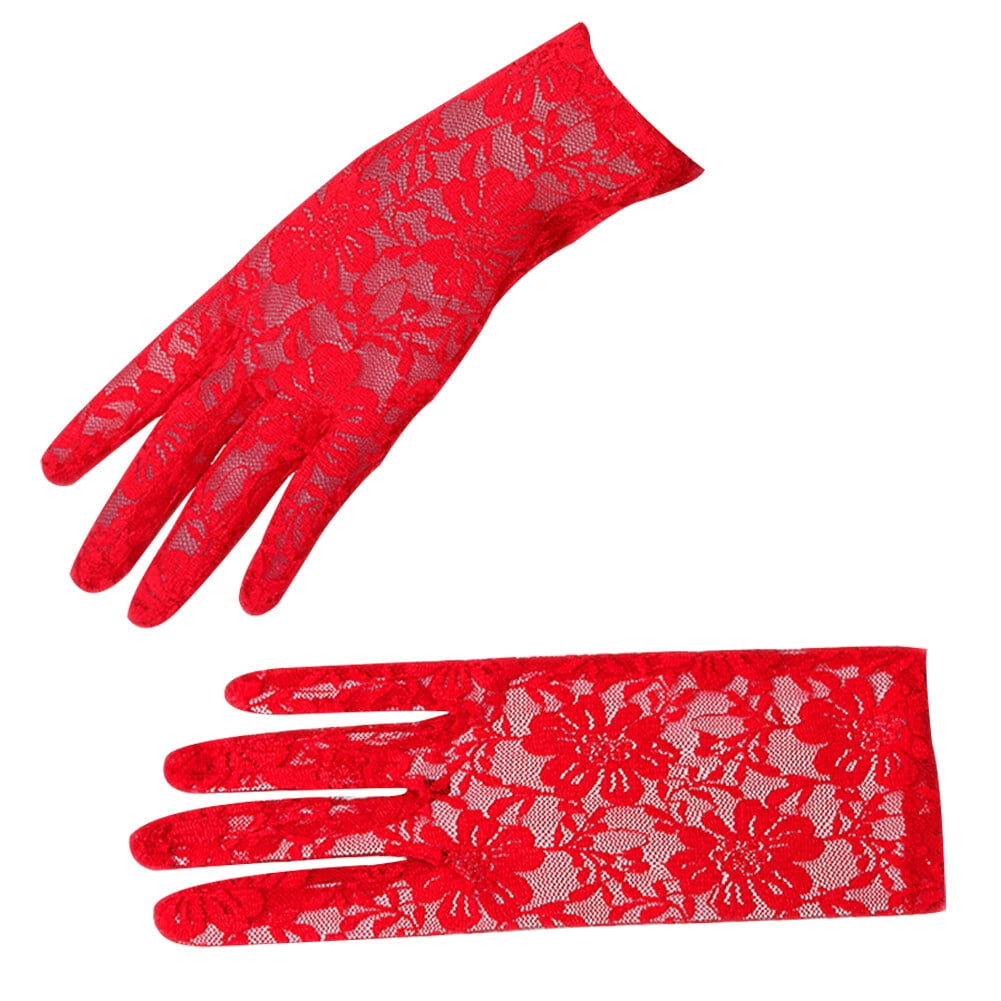 Women Elegant Short Lace Gloves Courtesy Summer Sun UV Protection Lace ...