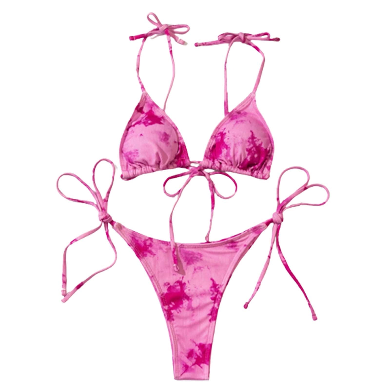 Women Elegant Swimsuit Plus Size Bikini Set Color Gradient Split