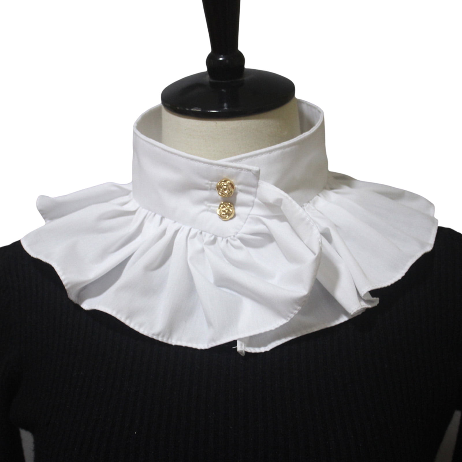 Women Elizabethan Ruffle False Collar Vintage Clown Neck Ruff Double ...