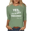 New Arrivals Womens Contrast Panel V Neck 3/4 Sleeve Top Tees Tshirts ...