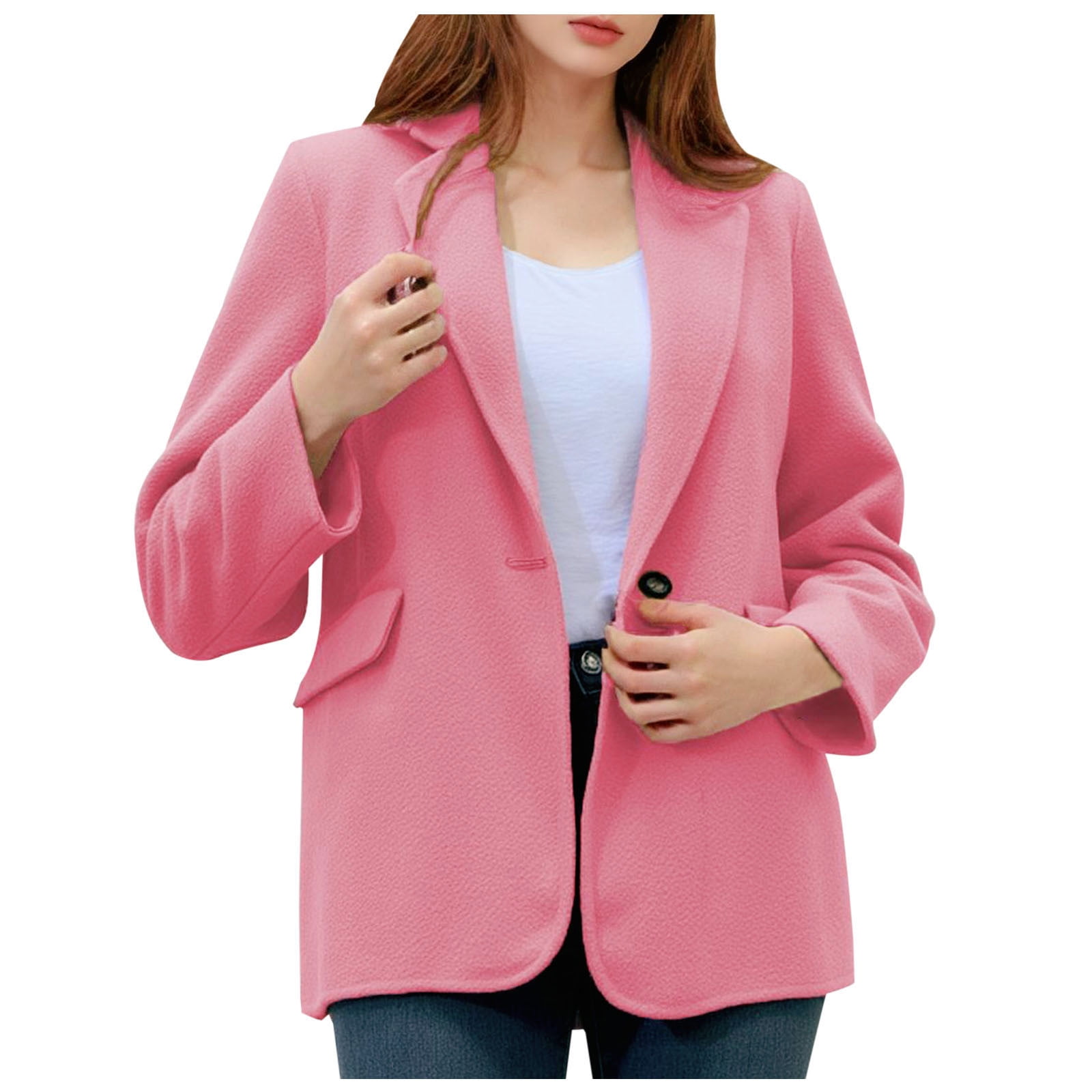 Women Fall Clothes Solid Color Blazers for Women Business Casual ...