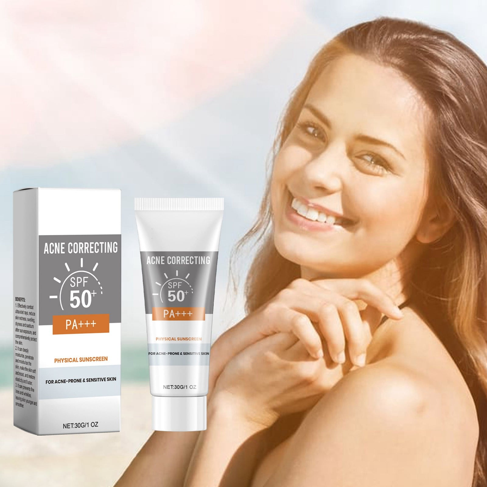 Women Fashion Clear Sunscreen Summer Outdoor Sun Face Refreshing ...