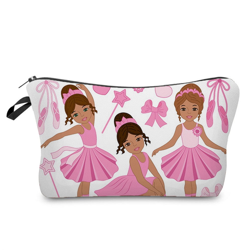 Women Fashion Makeup Bags Cute Ballet Dancer Girl Print Cosmetic Bag ...