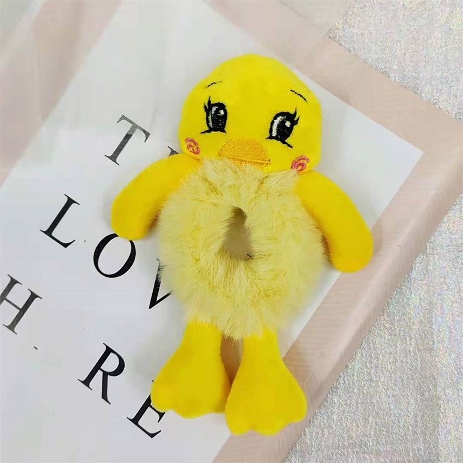 Women Fashion Plush Hair Tie Cute 3D Tie Hair Head Rope Ponytail ...