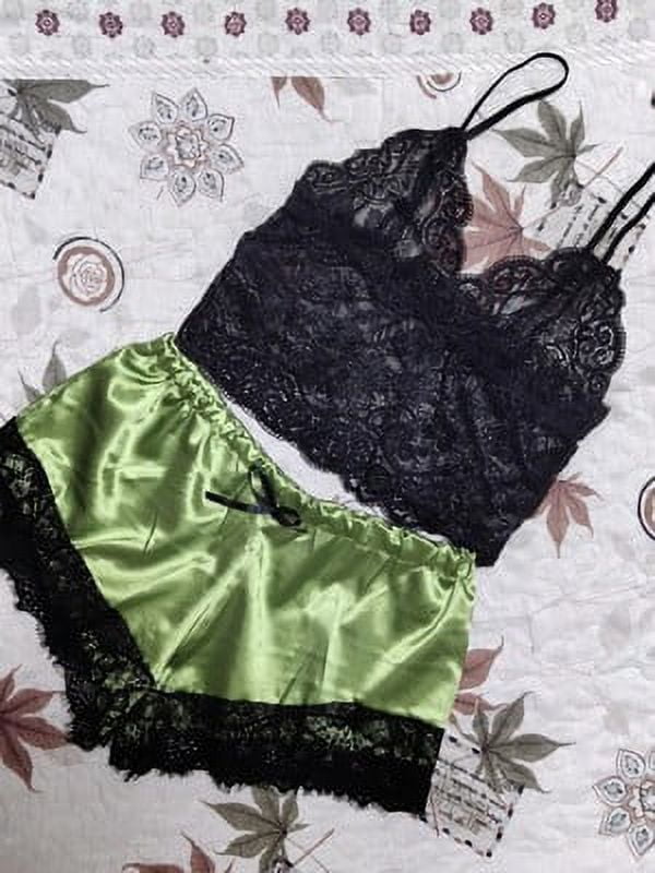 Women Fashion Sexy Lingerie Lace Bra Split Two-Piece Pajamas - Walmart.com