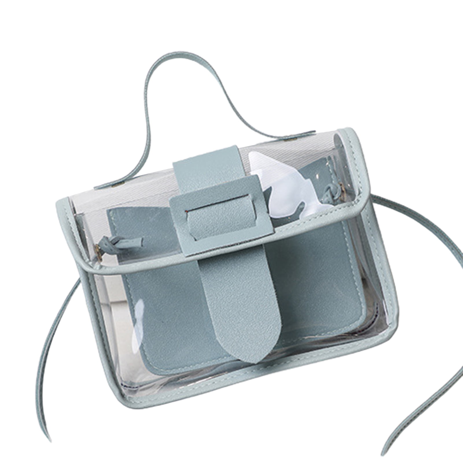 Women Fashion Transparent Solid Color Big Buckle Shoulder Pouch Gift ...