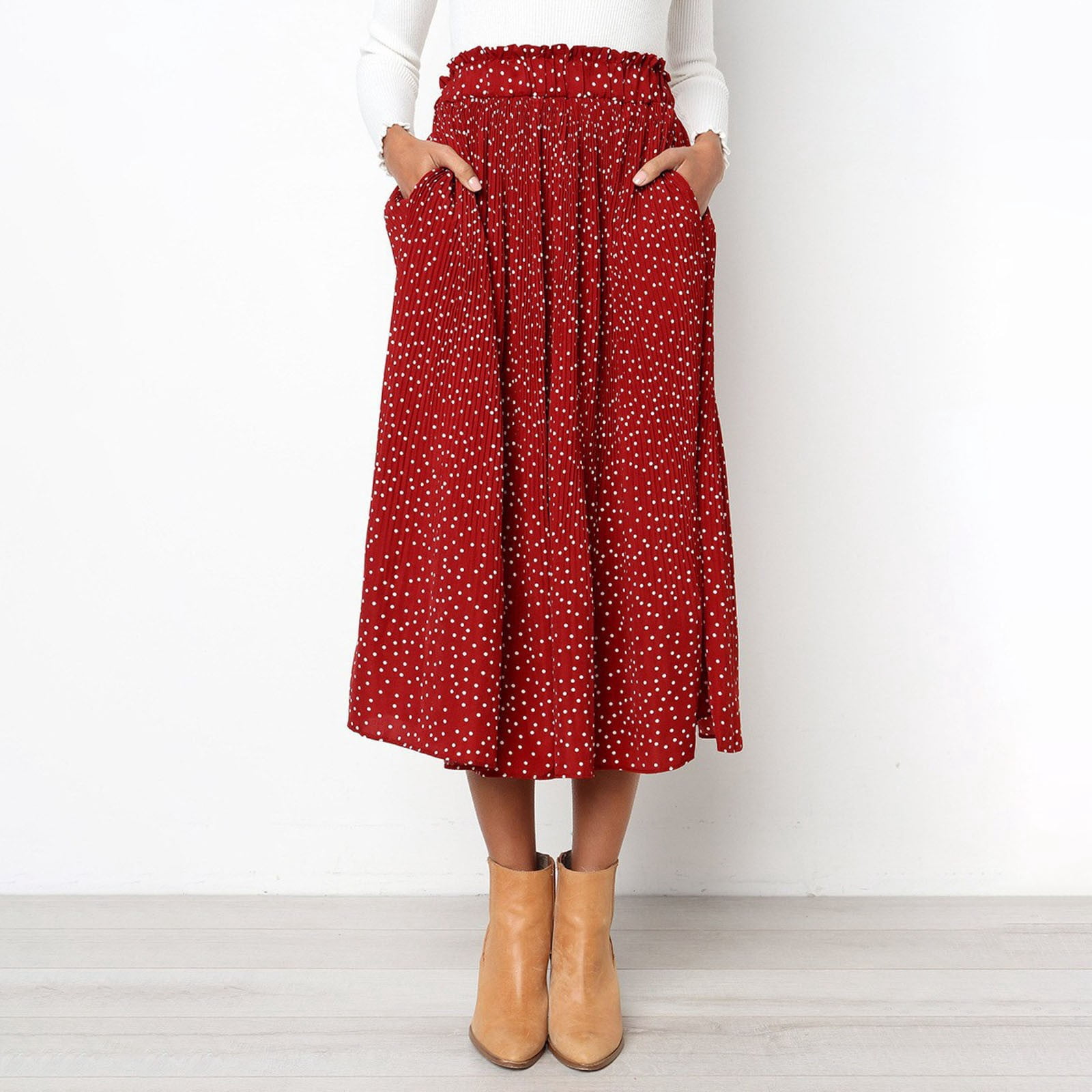 Women Fashionable Casual Versatile Loose Half Skirt Raffia Table Skirt ...