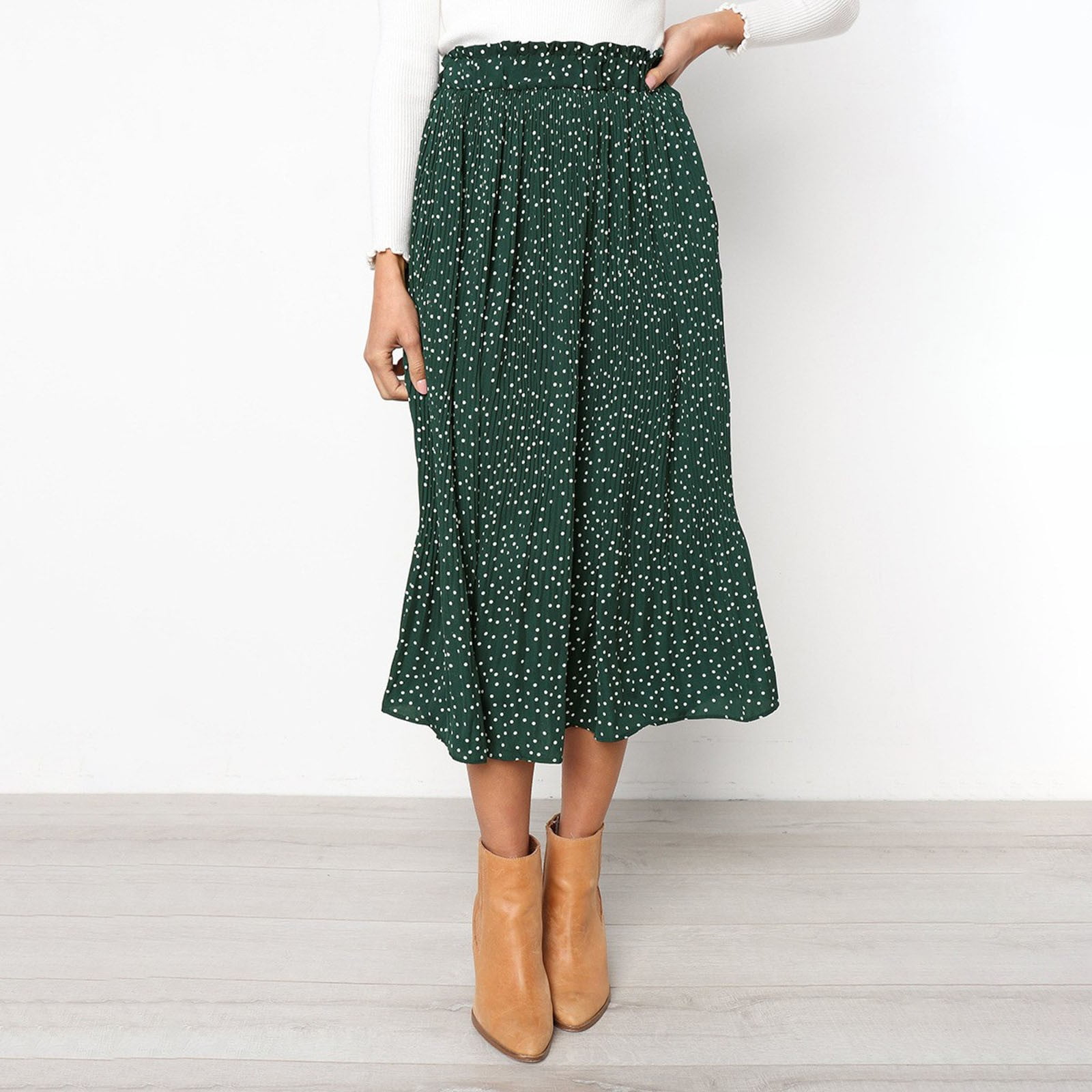 Women Fashionable Casual Versatile Loose Half Skirt Raffia Table Skirt ...