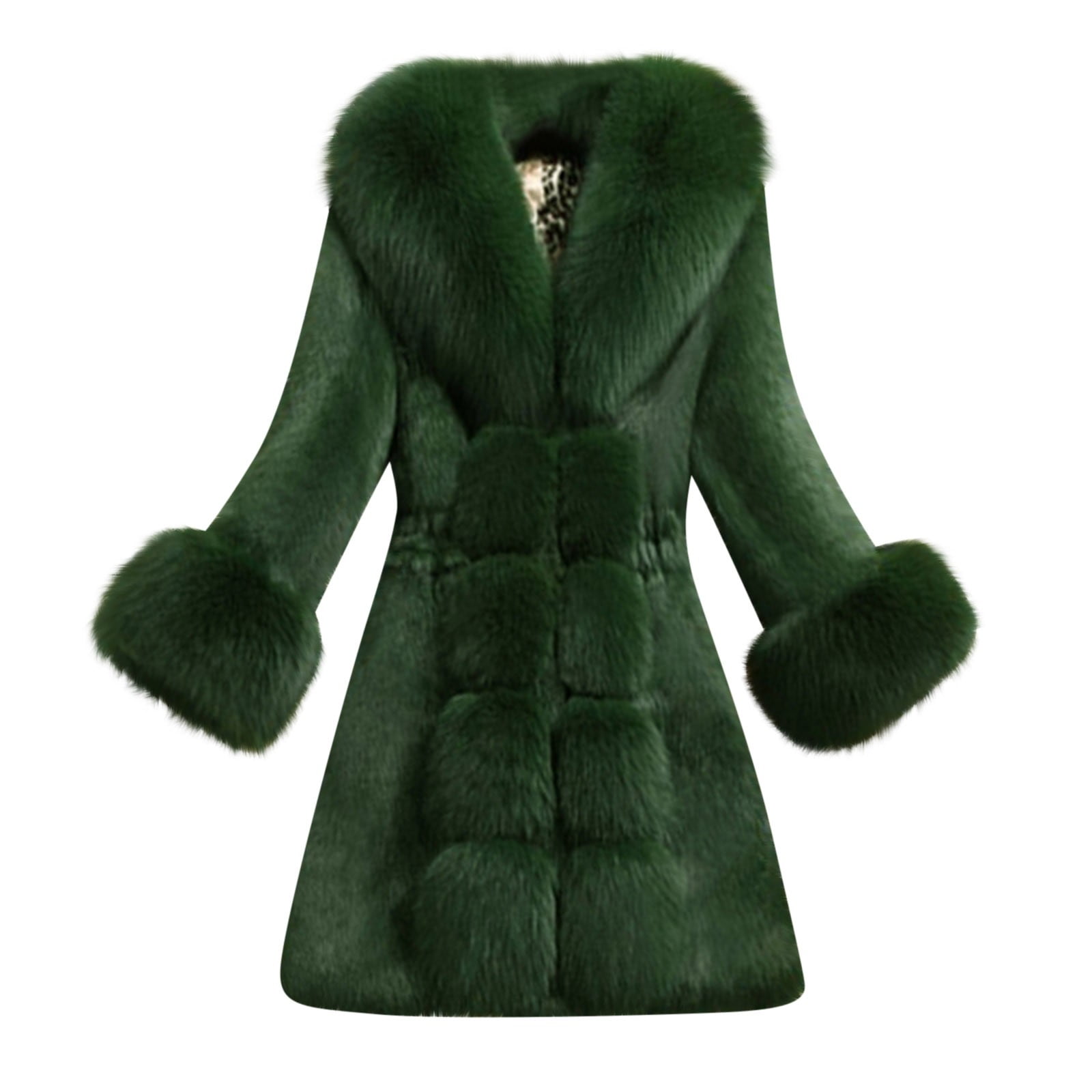 Women Faux Fur Long Coat Fuzzy Fluffy Jacket Winter Thermal Loose Oversized Jackets Thicken Warm ...