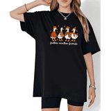 Women Feather Weather Friends Graphic Crew Neck Printed Cotton T Shirt ...