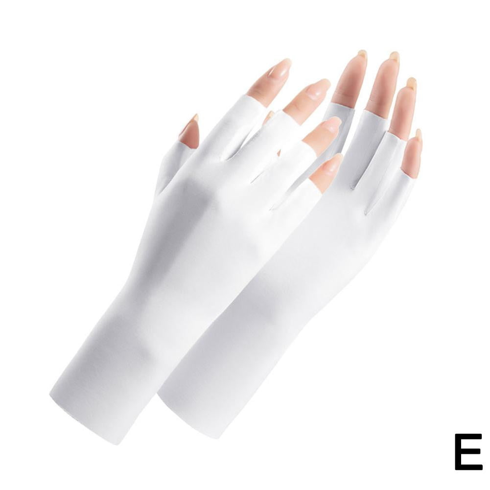 Women Fingerless Sun Protection Gloves Half Finger Sunscreen Glovexpy ...