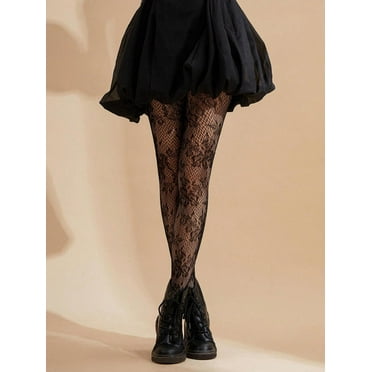 Fishnet Thigh High with Thin Lace Top 4905-BLACk - Walmart.com
