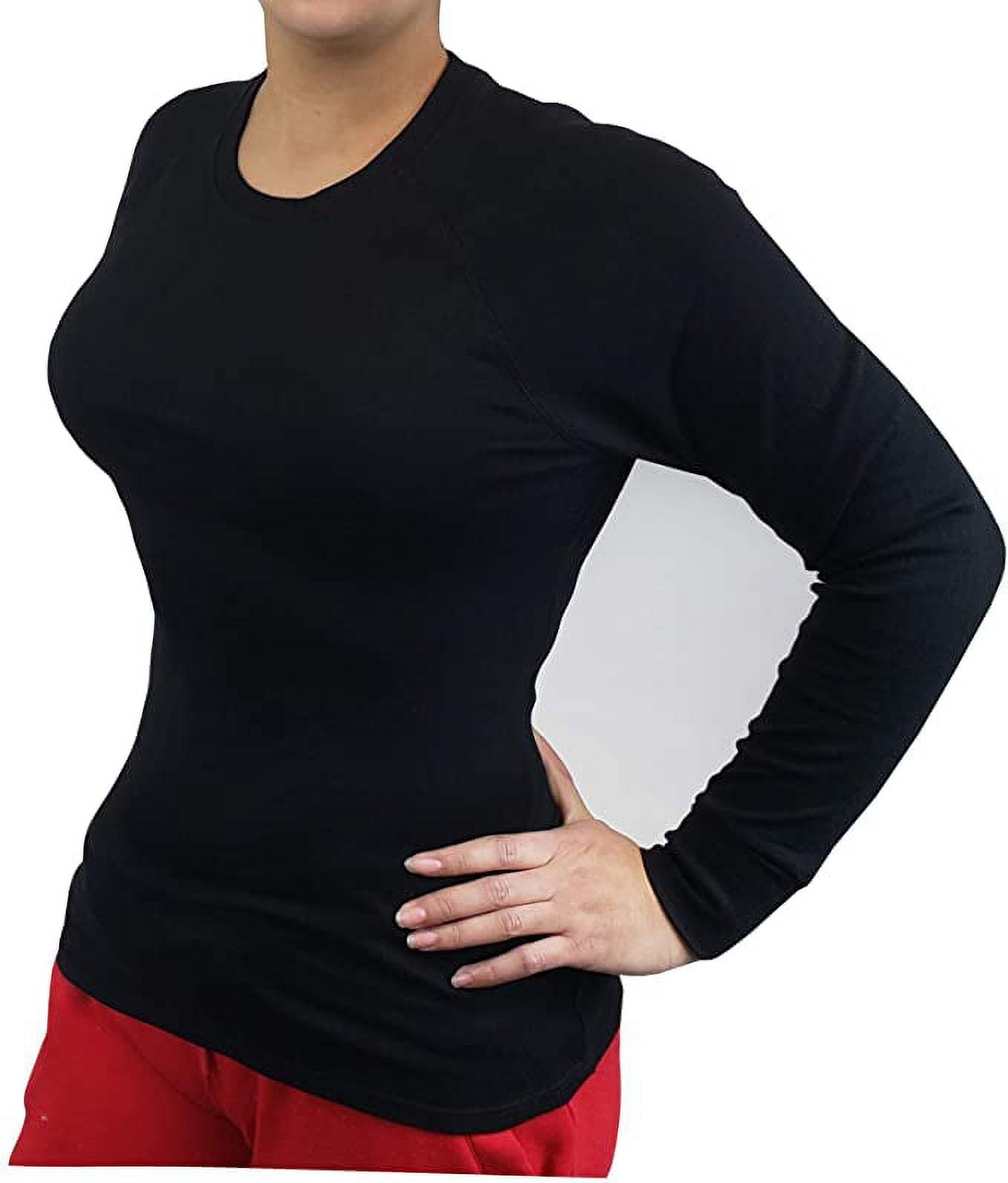 Women Fleeced Winter Warm Base Layer Performance Thermal Tops Plus size ...
