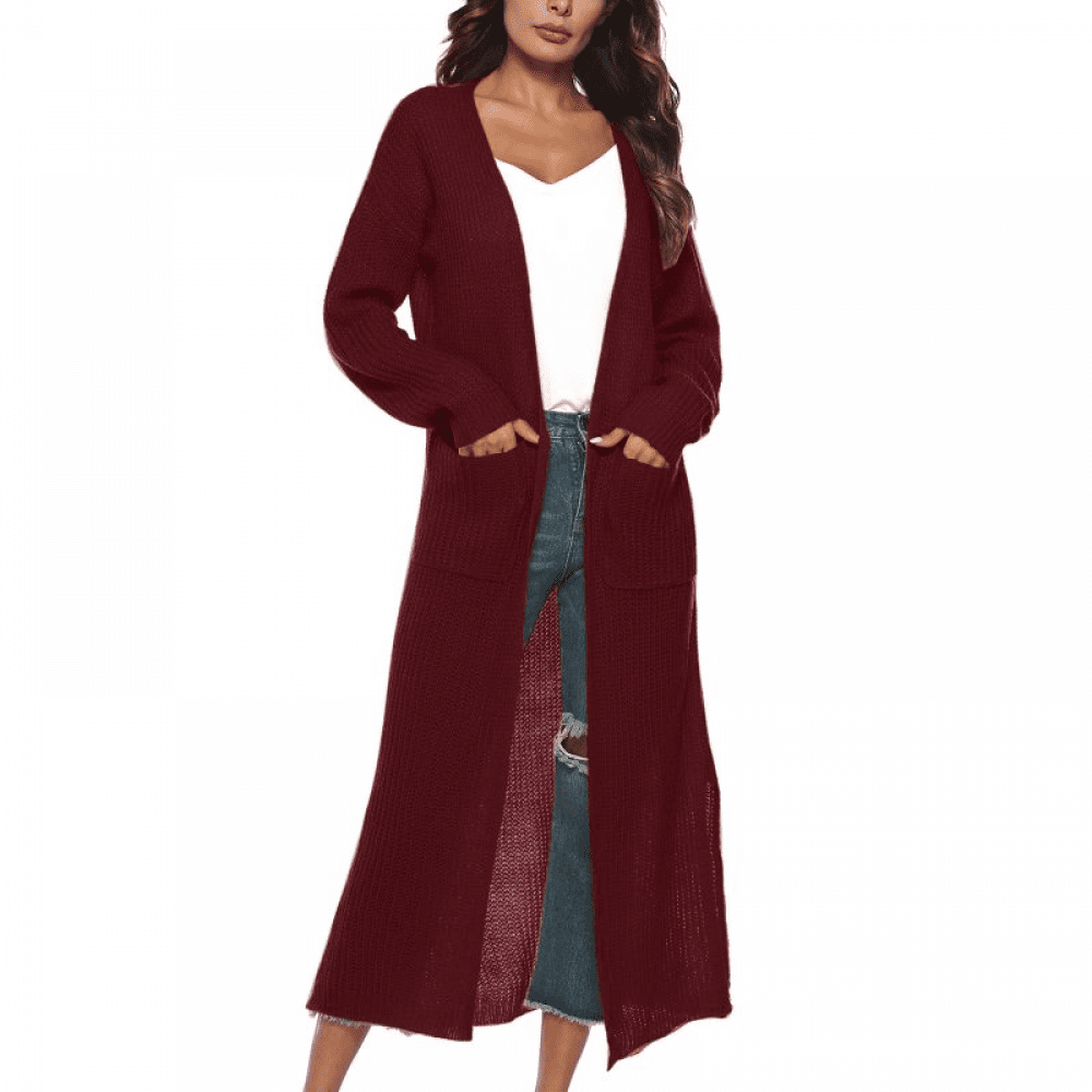 Women Floor Length Open Front Drape Cardigan Lightweight Long Sleeve ...