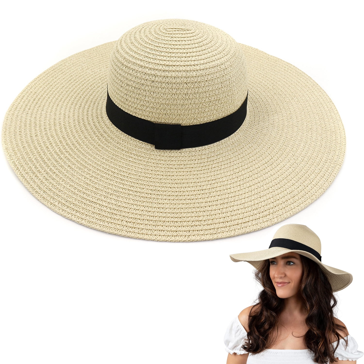 Women Floppy Sun Hat with Wide Brim - Walmart.com