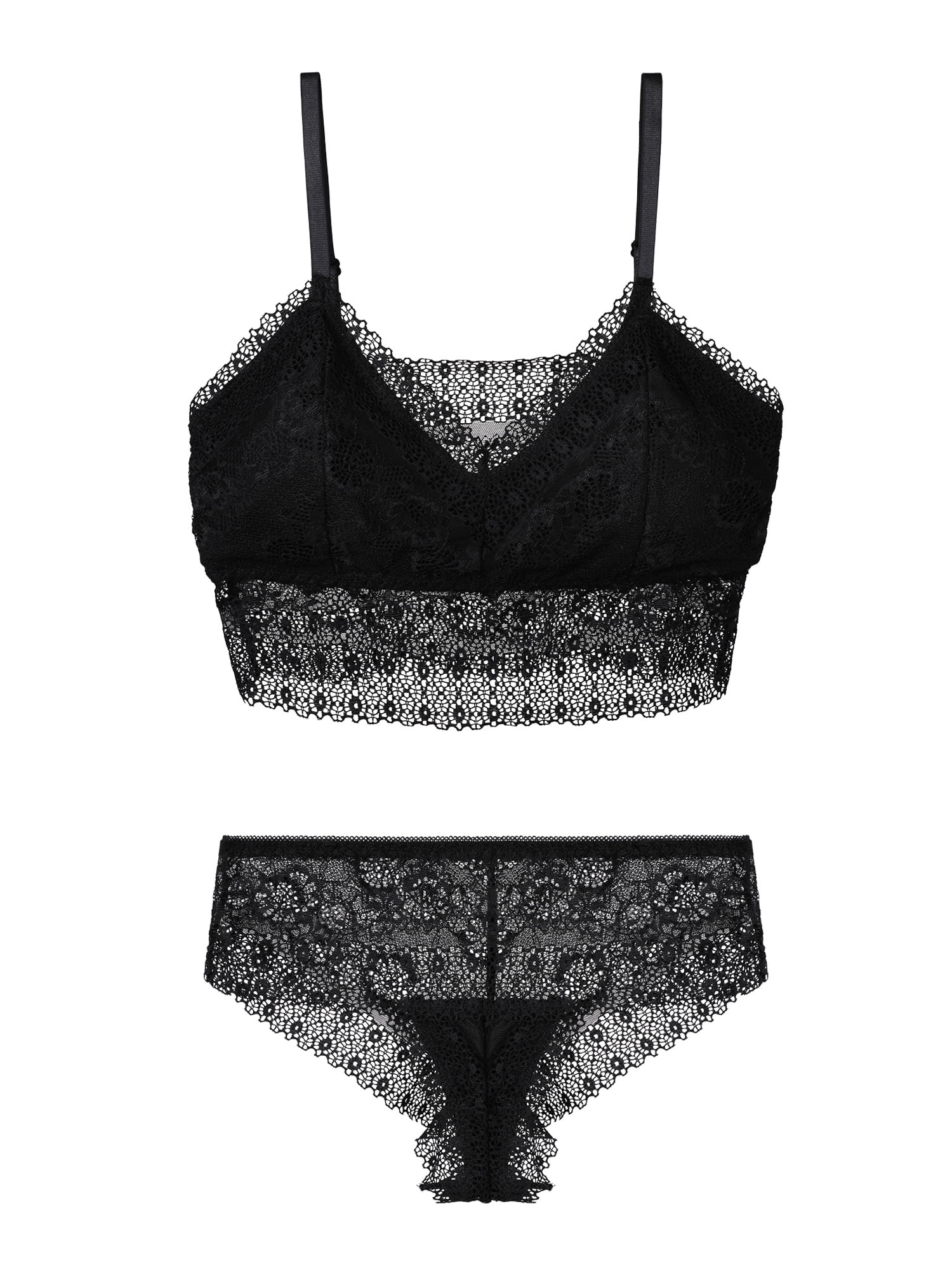 Women Floral Lace Bra Sets Sexy Padded Bralette Lingerie Suit Comfort ...