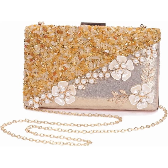 Women Flower Evening Bag Rhinestone Clutch Bag Sparkly Crystal Handbag ...