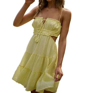 Women's Sexy Lace and Fishnet Deep-V Halter Mini Dress - Walmart.com