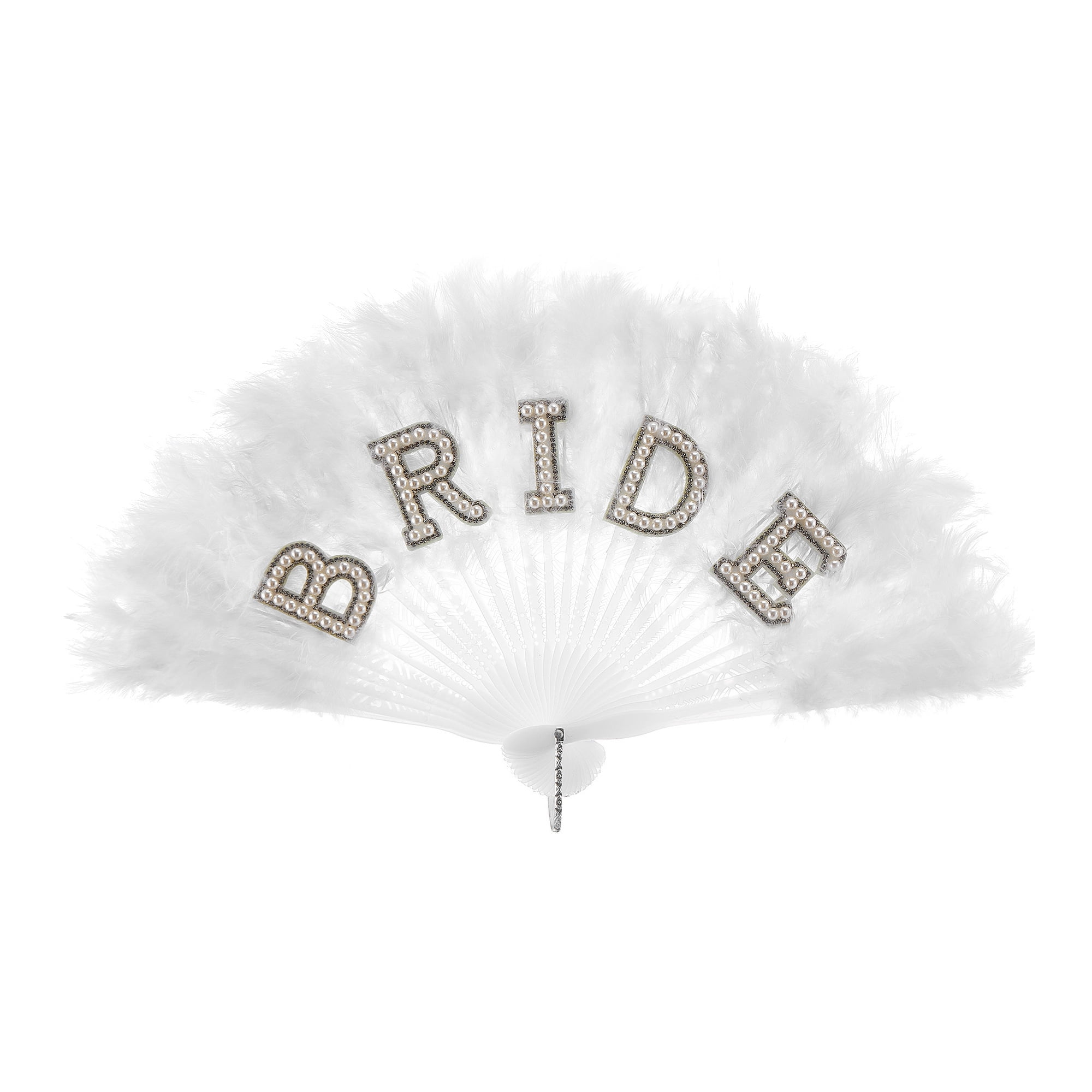 Women Folding Hand Fan Pearl Letters Feather Fan Vintage Chinese Fan ...