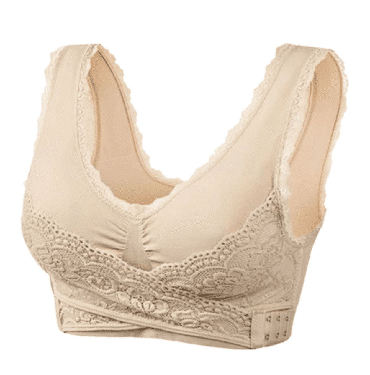 Women Front Cross Side Buckle Lace Wireless Seamless Sports Bra ...