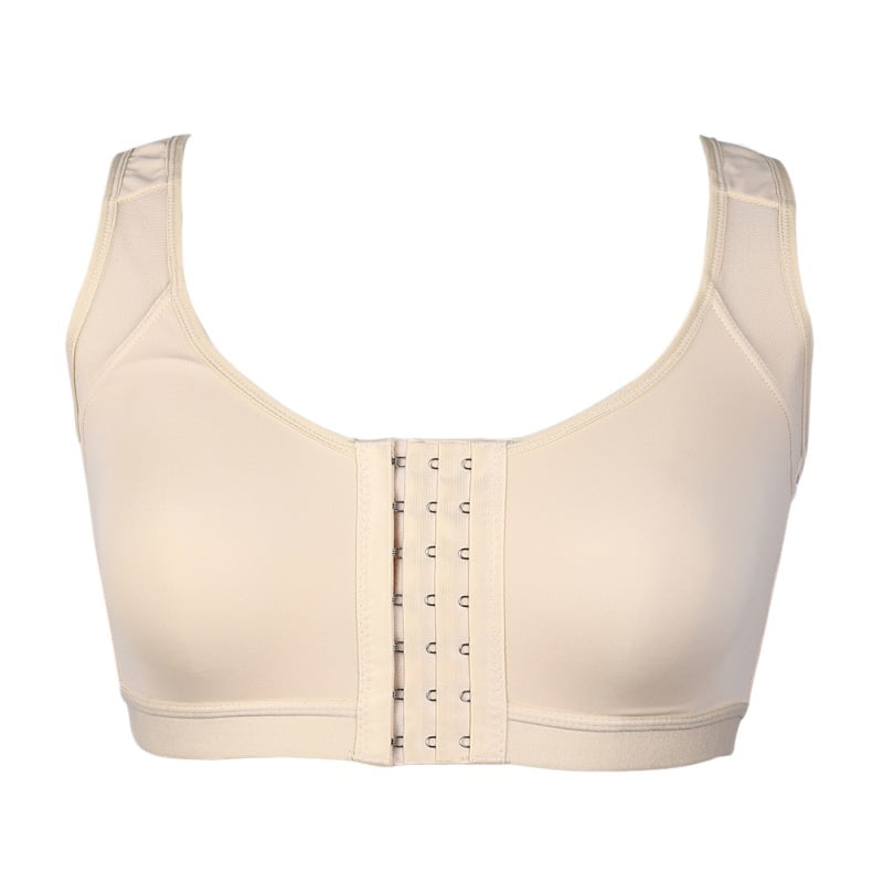 Women Front Fastening Sports Bra Padded Zipped Seamless Racerback ...