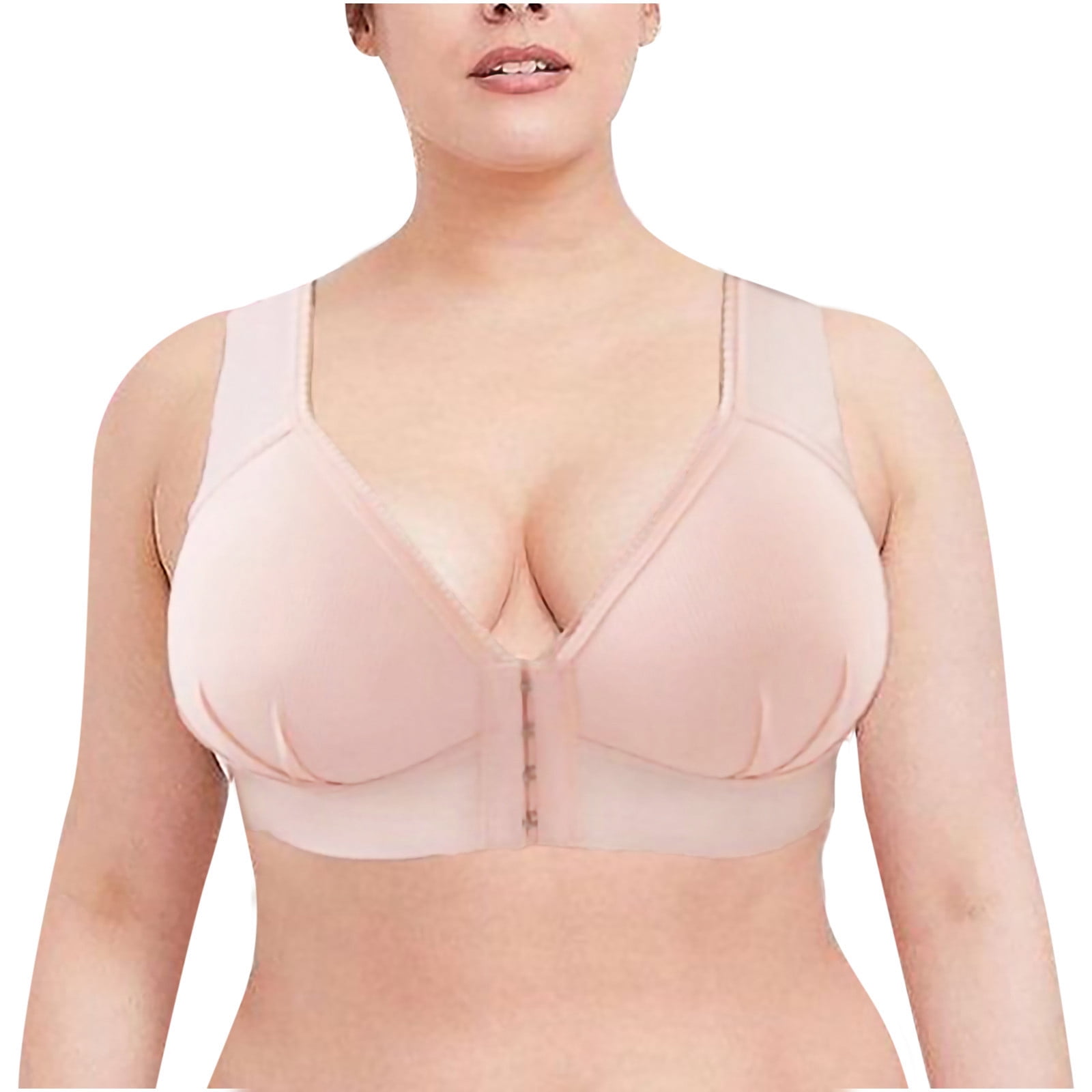 Women Full Coverage Bra Solid Bras Wire Free Underwear One-Piece Bras Everyday Underwear ...