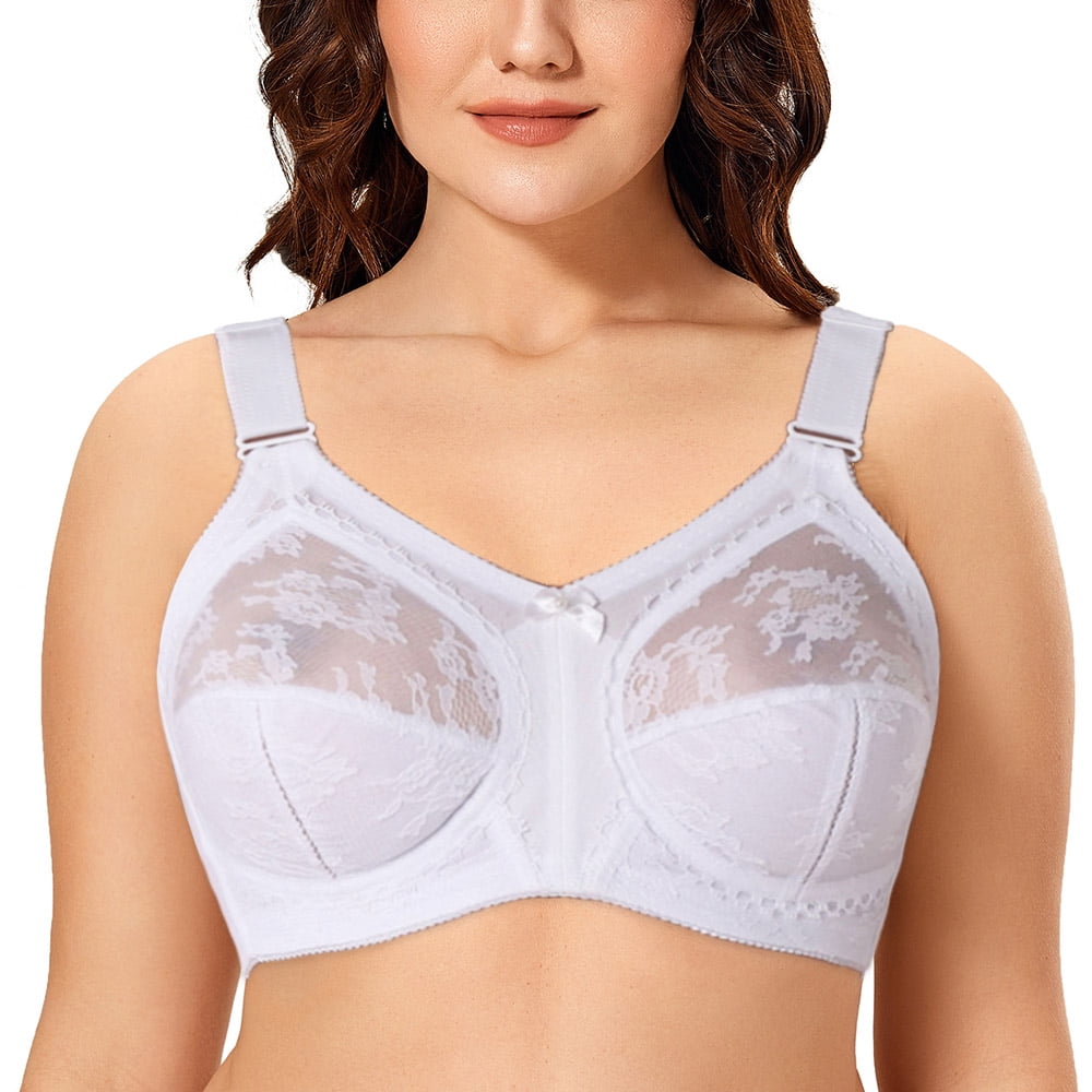Women Full Coverage Non Padded Wirefree Plus Size Minimizer Cotton Bra 38H - Walmart.com