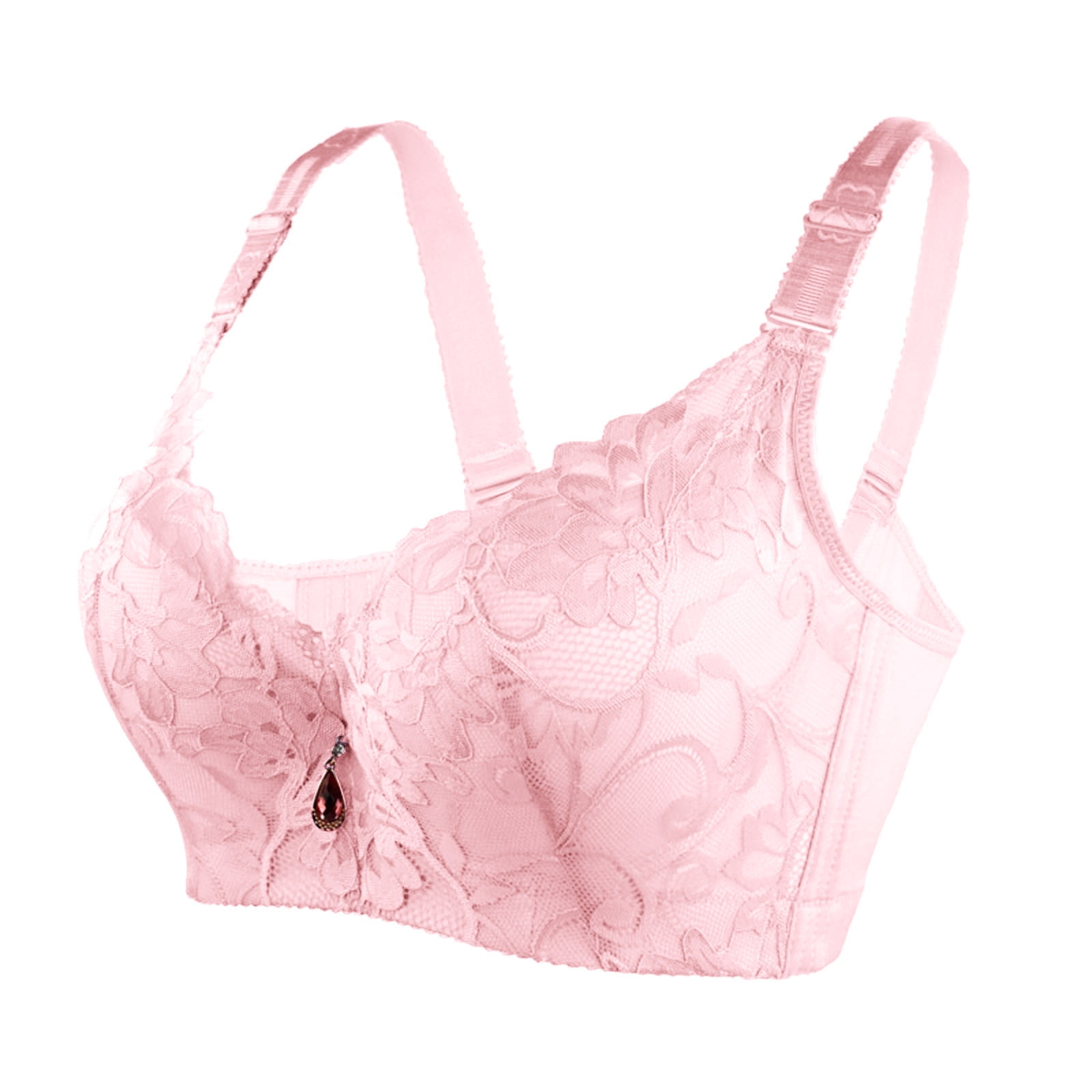 Women Full Cup Thin Underwear Plus Size Five Breasted Wireless Sports ...