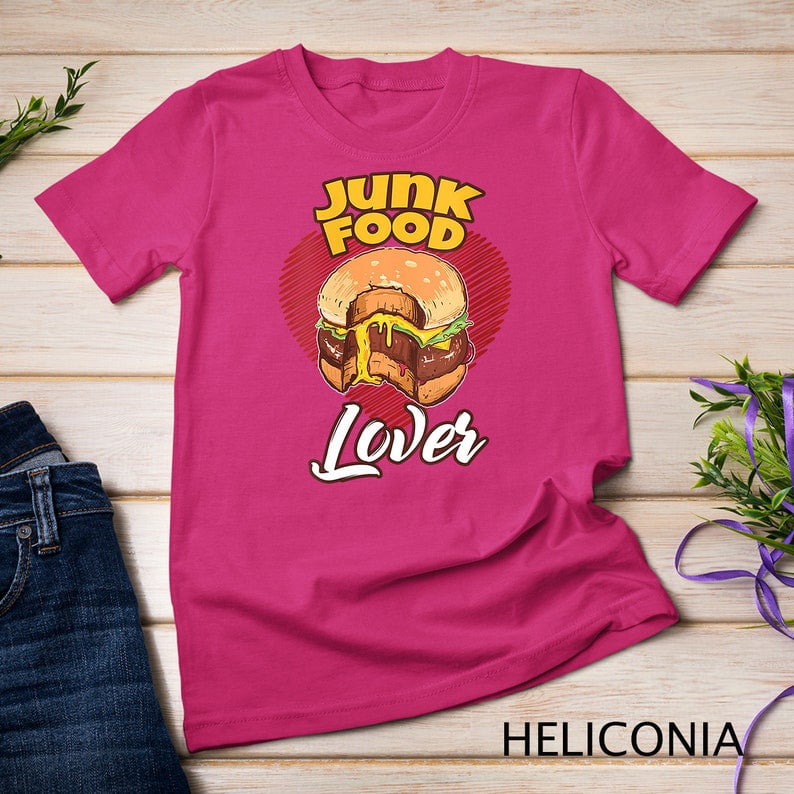 Women Funny Junk Foods Lover Burger Fries Fast food T-Shirt - Walmart.com