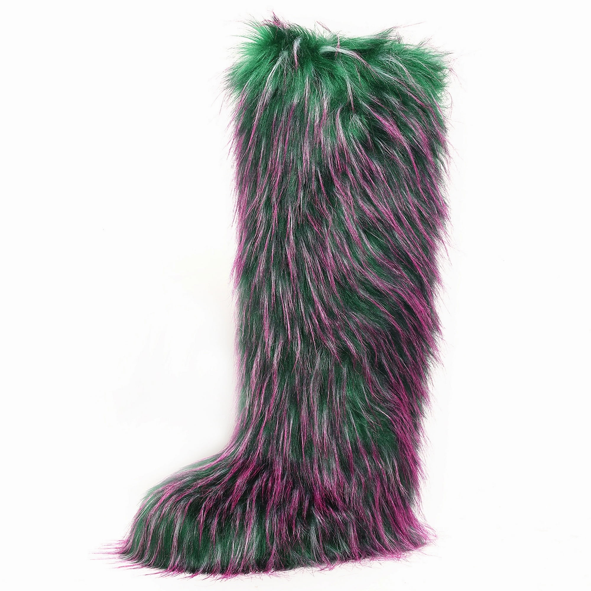 Women Furry Faux Fur Snow Boots Fluffy Fuzzy Comfy Knee High Boot ...