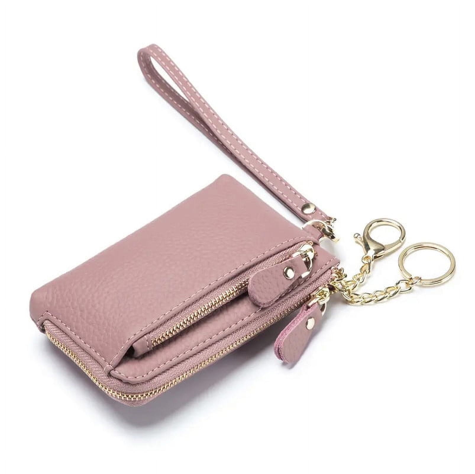Women Genuine Leather Coin Purse with Hand Strap. Small Wallet Wristlet ...