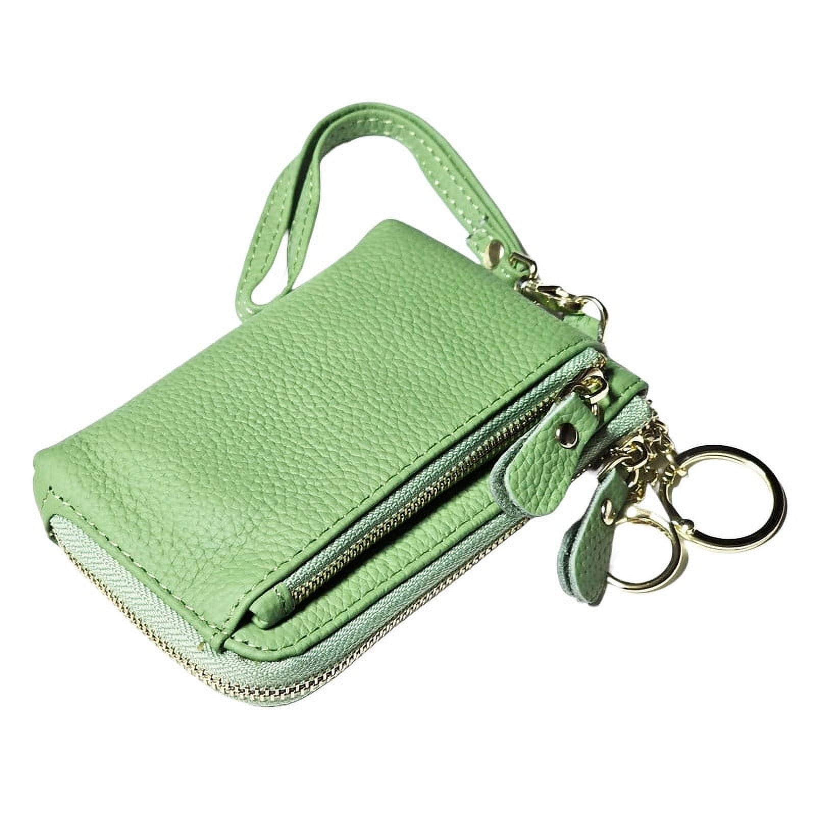 Women Genuine Leather Coin Purse with Hand Strap. Small Wallet Wristlet ...