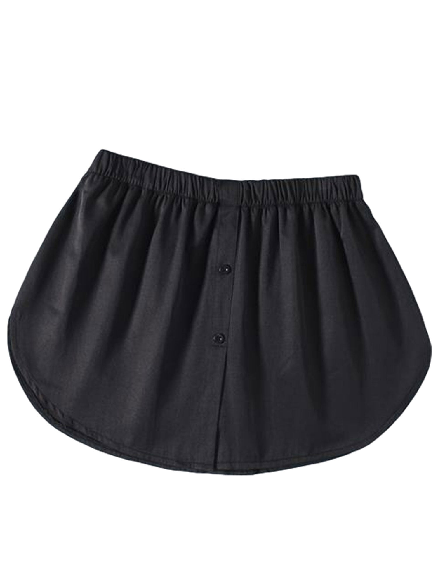 Women Girl Adjustable Fake Hem Top Loose Elastic High Waist Lower Sweep ...