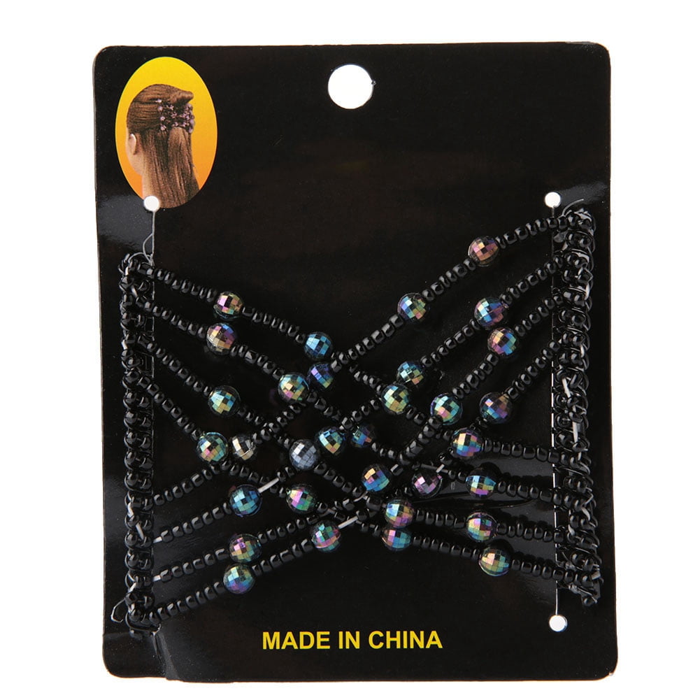 Women Girl Magic Easy Hair Beads Slide Stretchy Comb Clip Stretchable ...