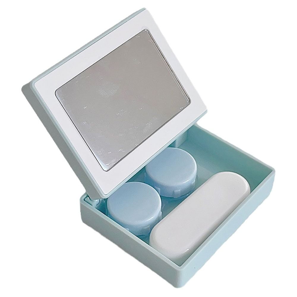 Women Girl Storage Contact Lens Companion Box with Light with Mirror ...